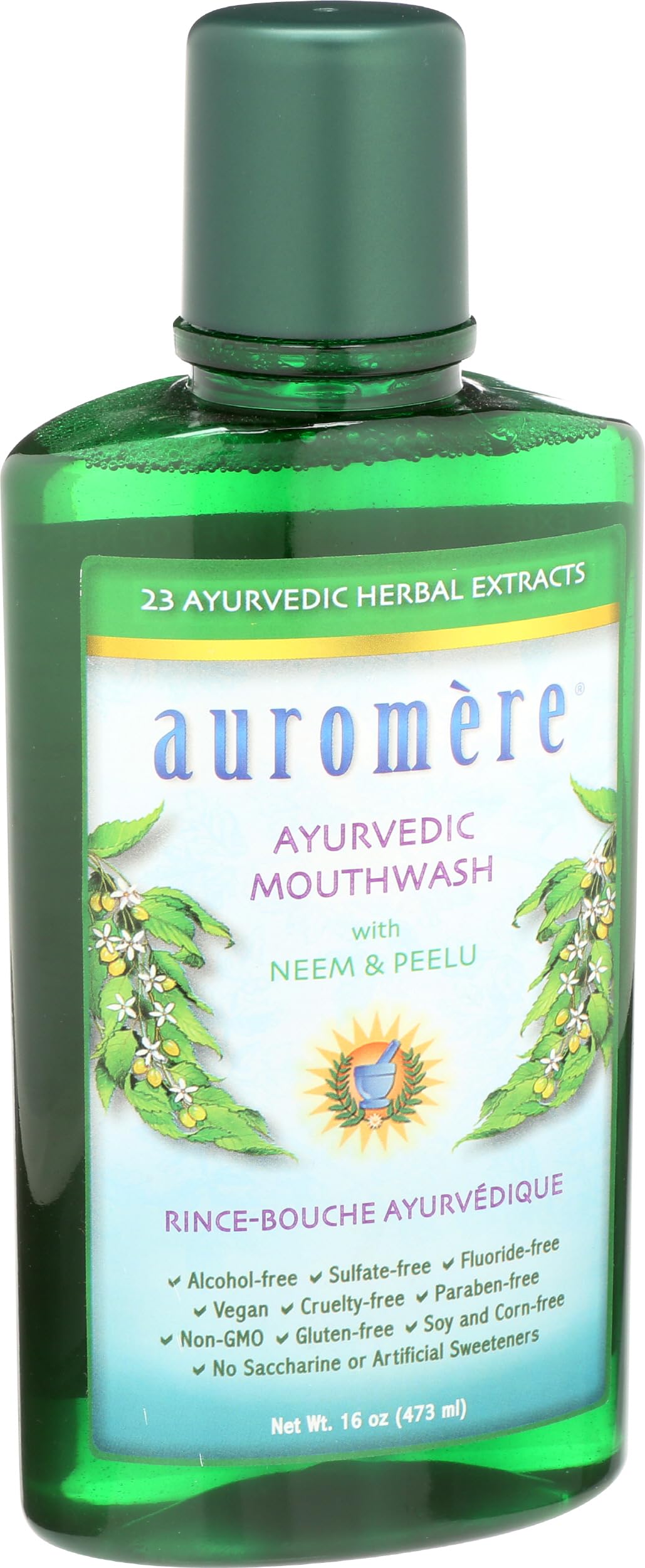 Auromere Ayurvedic Mouthwash, Fluoride Free, Alcohol Free, 16 Fluid Ounce (Pack of 3)