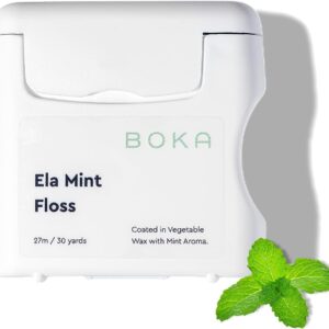 Boka Toothpaste + Floss Bundle, Ela Mint Nano-Hydroxyapatite, Fluoride-Free Remineralizing Toothpaste, 4oz 1Pk + Teflon-Free, Petroleum-Free Woven Dental Floss w/Natural Vegetable Wax, 30 Yards 1Pk