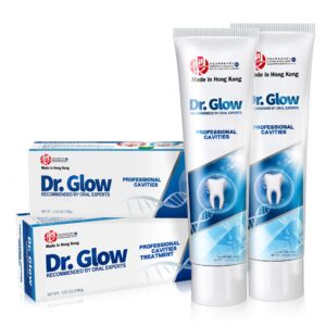 dr. glow adult cavity repair toothpaste, hydroxyapatite toothpaste fluoride free, home cavity repair remineralizing toothpaste for enamel repair, tooth decay repair toothpaste for stain removal 2tubes