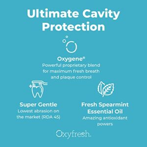 Oxyfresh Cavity Protection Fresh Mint Fluoride Toothpaste | Low Abrasion Anticavity Toothpaste for Sensitive Teeth & Gums – All-Day Fresh Breath (3-5 oz Tubes)