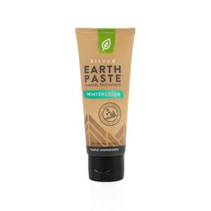 redmond earthpaste with silver - natural non-fluoride toothpaste, 4 ounce tube (wintergreen)