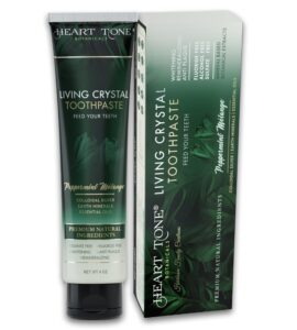 heart tone botanicals living crystal toothpaste | fluoride free | natural & remineralizing hydroxyapatite toothpaste | sensitive teeth | colloidal silver, theobromine, strengthens enamel | minty fresh