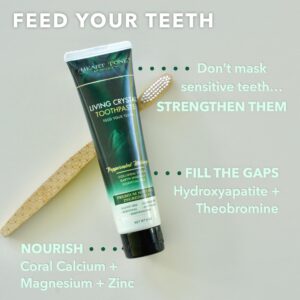 Heart Tone Botanicals Living Crystal Toothpaste | Fluoride Free | Natural & Remineralizing Hydroxyapatite Toothpaste | Sensitive Teeth | Colloidal Silver, Theobromine, Strengthens Enamel | Minty Fresh