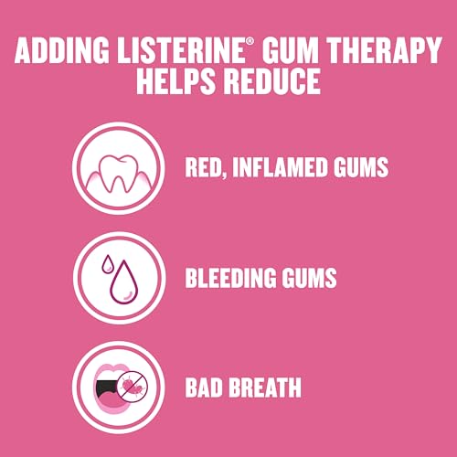 Listerine Gum Therapy Antiplaque & Anti-Gingivitis Mouthwash, Oral Rinse to Help Reverse Signs of Early Gingivitis like Bleeding Gums, ADA Accepted, Glacier Mint, 1 L