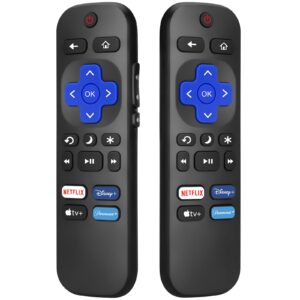 (pack of 2) replacement for roku tv remote control - only for roku tv, universal for onn roku/tcl roku/hisense roku/philips roku/element roku tv (not for stick or box)