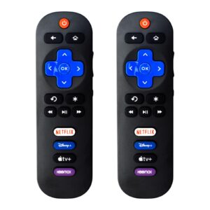 replacement remote control compatible with all tcl roku smart -tvs【only works with tcl roku tv, not for roku stick and roku box】 (netflix/di+/apple tv+ / hbo max)