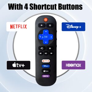 Replacement Remote Control Compatible with All TCL Roku Smart -TVs【Only Works with TCL Roku TV, Not for Roku Stick and Roku Box】 (Netflix/Di+/Apple TV+ / HBO Max)