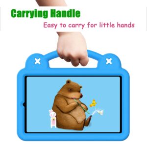 Tading for TCL Tab 8 LE Case for Kids, Children Friendly DIY Cartoon EVA Foam Protective Handle Stand Cover for TCL Tab 8 LE (Model: 9137W)/ TCL Tab 8 WiFi (Model: 9132X) - Light Blue