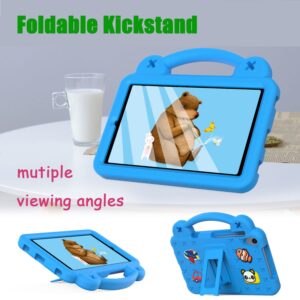 Tading for TCL Tab 8 LE Case for Kids, Children Friendly DIY Cartoon EVA Foam Protective Handle Stand Cover for TCL Tab 8 LE (Model: 9137W)/ TCL Tab 8 WiFi (Model: 9132X) - Light Blue