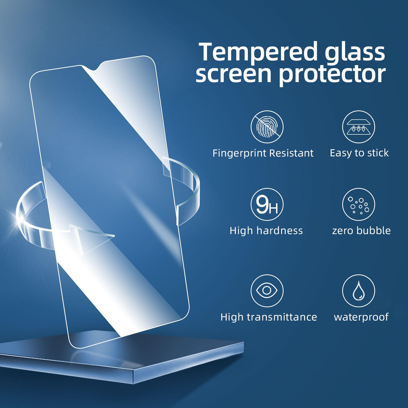 NEW'C [3 Pack] Designed for TCL 30 5G/TCL 30/TCL 30 Plus Screen Protector Tempered Glass, Bubble Free, Ultra Resistant