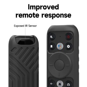 SIKAI Silicone Cover for TCL RC902V FMR1,RC813 FMB1 FMB3,RC923 Voice Remote Shockproof Case for 55R646 55S546 65R646 65S546 75R646 Series TV Remote, Anti Lost with Lanyard Black