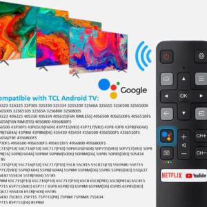 Voice Remote Control for TCL Android TV, New Upgraded Replacement RC802V for TCL TVs, 40S330 32S330 40S334 32S334 70S430 32A325 32A323 65Q637 55S430 43S430 55Q637 43S434 75S434 32P30S