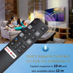 Voice Remote Control for TCL Android TV, New Upgraded Replacement RC802V for TCL TVs, 40S330 32S330 40S334 32S334 70S430 32A325 32A323 65Q637 55S430 43S430 55Q637 43S434 75S434 32P30S