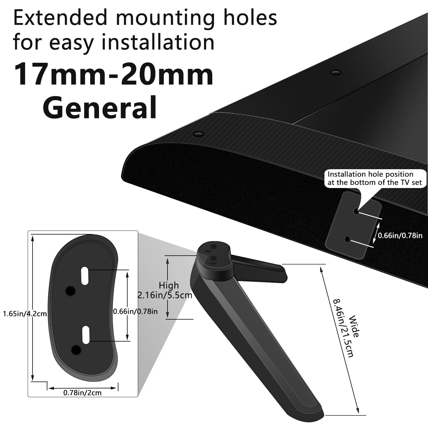 KUNHEHO TV Stand Base TV Legs Compatible with TCL Roku Smart TV for 27 28 29 30 32 37 40 55 Inch 32S305 32S301 32S303 40S355 40S325 43S425 43S431 50S431 50S435 55S425 65S433 65S555 with Screws