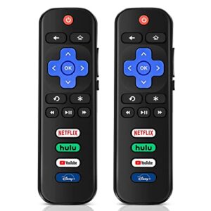 (2 pack) universal roku remote replacement only for roku series smart tvs, compatible for tcl roku/hisense roku/onn roku/sharp roku/insignia roku series tvs, (not for roku stick and box)