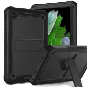 duedue for tcl tab 10 5g 10.1" tablet case, 3 in 1 hybrid shockproof silicone gel protective tablet cover with kickstand for tcl tab 10 5g 9183w(2022 release), black