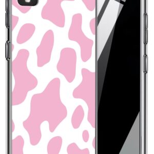 JANENFNA Case for Alcatel TCL 30 Z T602DL, Clear Soft Flexible TPU Phone Case for TCL 30Z T602DL 6.1", Lightweight Shockproof Anti-Scratch Cover for TCL 30Z / TCL 30LE, Pink Cow Prints