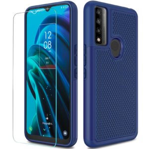 ntzw for tcl 30 xe 5g case: drop protective military grade armor case cover | sturdy anti-slip grip & shock-proof silicone tpu bumper | dual-layer heavy duty protection phone case - blue