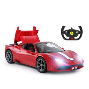 rastar rc car | radio remote control car 1/14 scale ferrari 458 special a, model toy car for kids, auto open & close, red