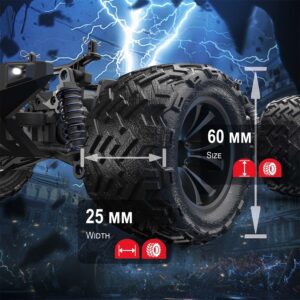 DEERC RC Cars High Speed Remote Control Car for Adults Kids 30+MPH, 1:16 Scales 4WD Off Road RC Monster Truck,Fast 2.4GHz All Terrains Toy Trucks Gifts for Boys,2 Batteries for 40Min Play