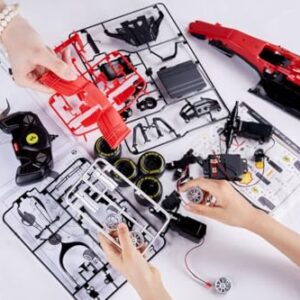 RASTAR RC Car Kits to Build 1/16 Scale Compatible with Ferrari SF 1000 RC Car Assembly Building Kit with Remote, 65pcs DIY, STEM Kits for Kids Ages 8+