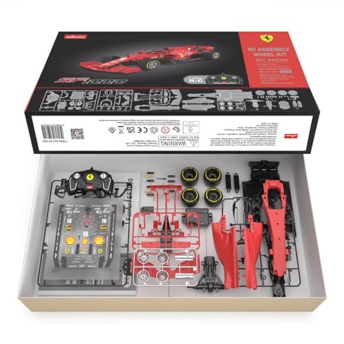 RASTAR RC Car Kits to Build 1/16 Scale Compatible with Ferrari SF 1000 RC Car Assembly Building Kit with Remote, 65pcs DIY, STEM Kits for Kids Ages 8+