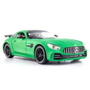 bdtctk 1/24 benz amg gtr toy cars model car, zinc alloy pull back toy car with sound and light for kids boy girl gift(green)