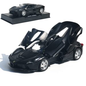 compatible for 1:32 ferrari sportscar race car model toy for kids boy girl or adult ideas gift, pull back toy car alloy diecast vehicle w/sound & light, for laferrari lovers or child (black)