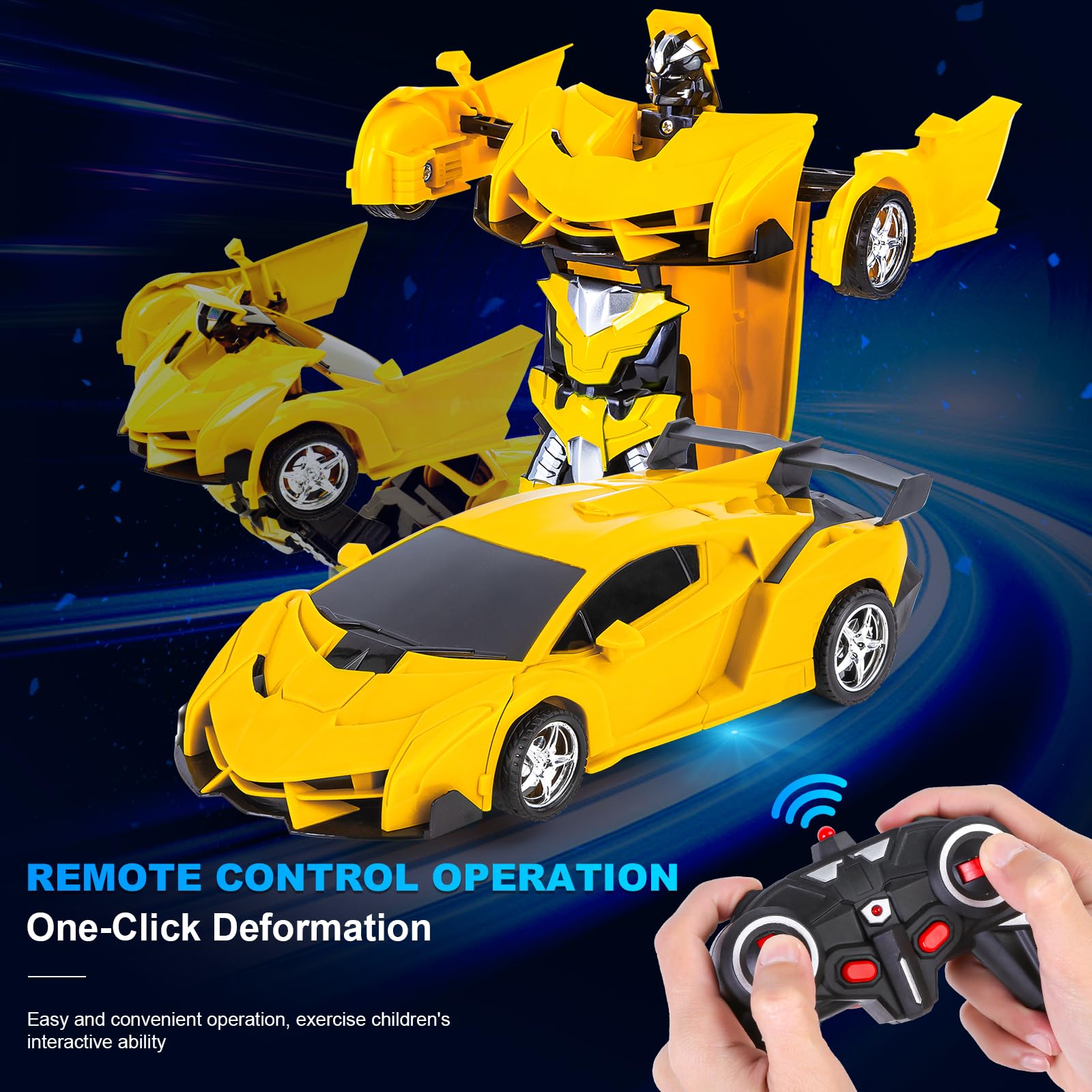 Refasy Kids Toys for Boy Girl Age 5-7,Deformation Robot Car Toys for Children Remote Control Transforming Robot Cars for Kids 8-13 Year Old Best Birthday Xmas Gift for Boys RC Racing Car Toys for Kid