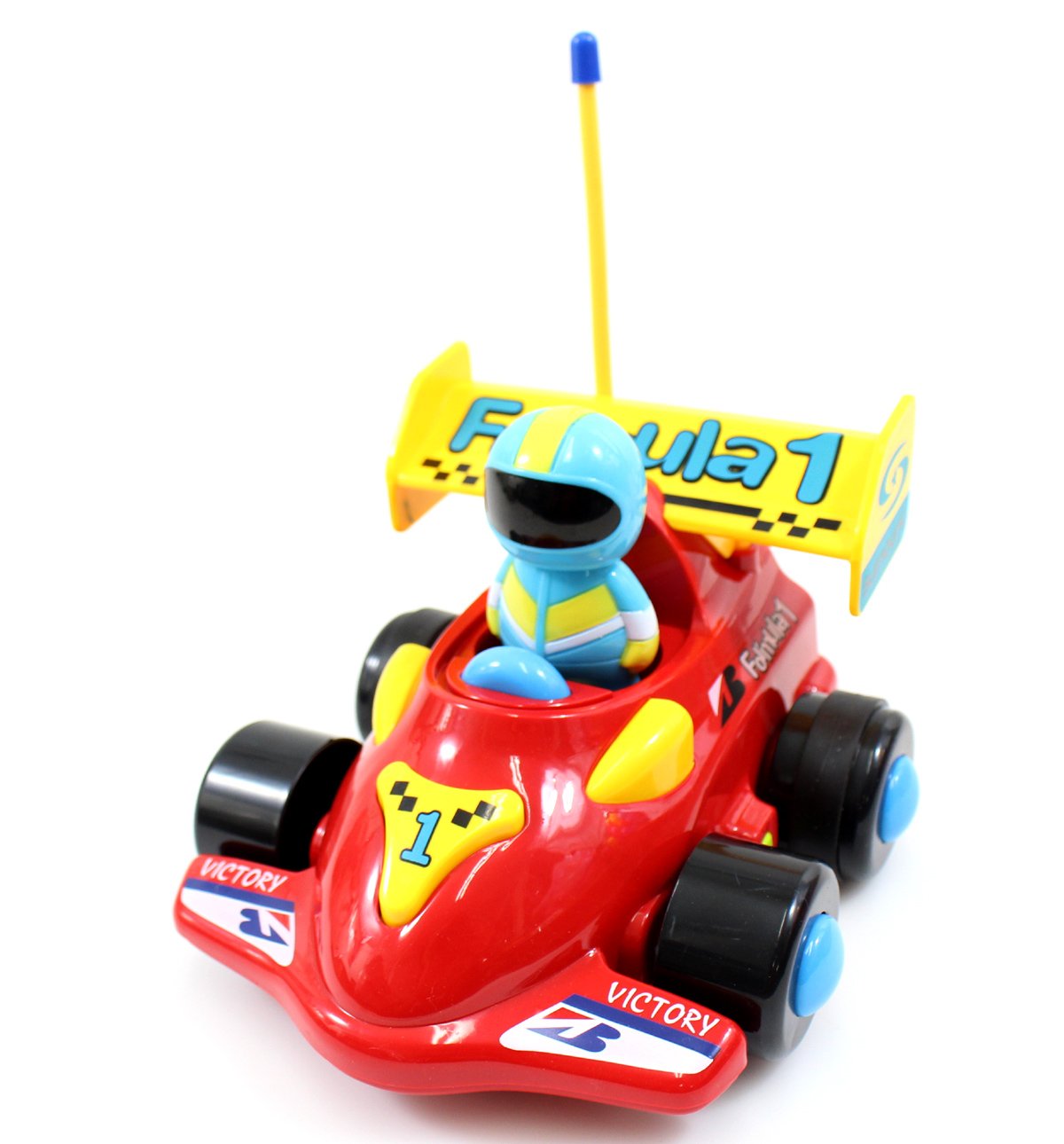 PowerTRC RC Remote Control Formula Racing Car with Racing Driver Action Figure for Boys & Girls (Red)