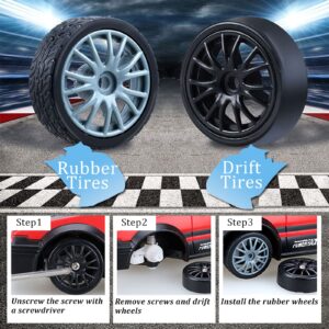 Remote Control Car RC Drift Car 2.4GHz 1:24 Scale 4WD 15KM/H High Speed Model Vehicle LED Lights Drifting Tire Racing Sport Toy Car for Adult Boy Girl Kid Gift 2Pcs Rechargeable Batterie