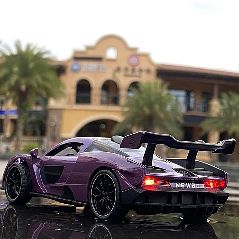 1:32 Scale McLaren Senna Pull Back Toy Car with Lights and Music - For Kids