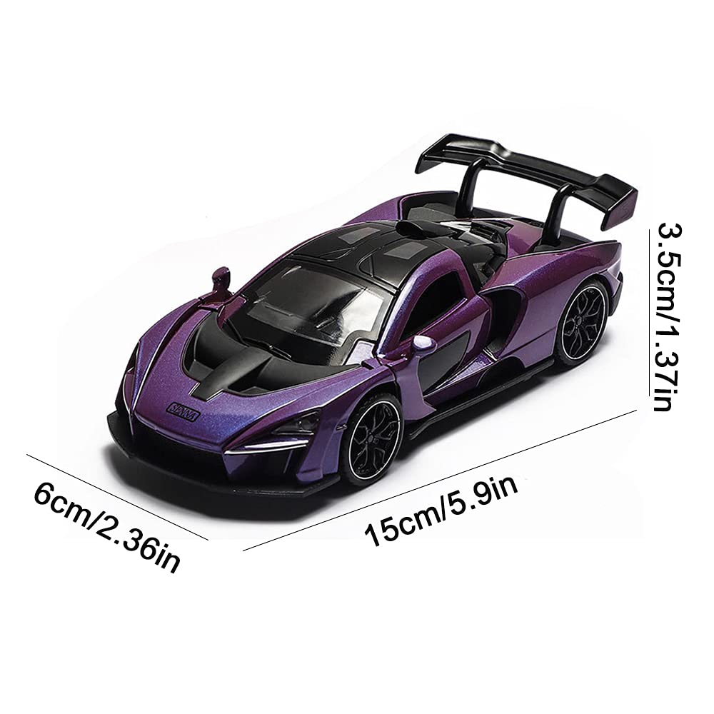 1:32 Scale McLaren Senna Pull Back Toy Car with Lights and Music - For Kids