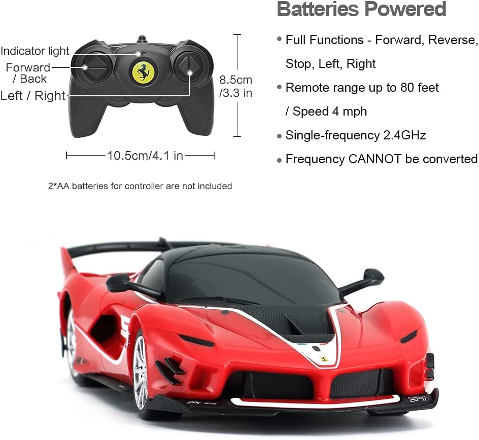 100 CLASSIC Officially Licensed RC Car Ferrari LaFerrari FXX K EVO Remote Control RC Car Series 1:24 Scale Full Function Electric Sport Racing Hobby Toy Car 79300RD