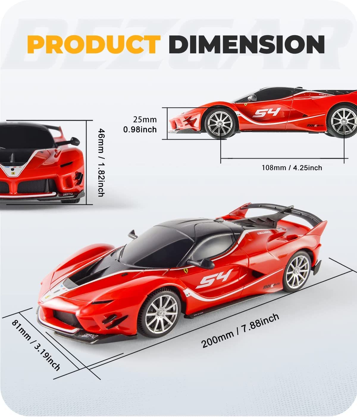 100 CLASSIC Officially Licensed RC Car Ferrari LaFerrari FXX K EVO Remote Control RC Car Series 1:24 Scale Full Function Electric Sport Racing Hobby Toy Car 79300RD