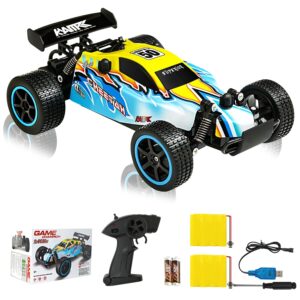 rc car remote control toys - 1:20 scale all terrain hobby rc racing car, 2.4ghz high speed 2wd rc buggy cars with 2 rechargeable batteries, off road electric cars for kids boys girls adult xmas gifts