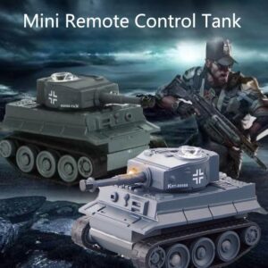 Mini German WW2 Tiger Battle Tank Gray RC 1/72 Scale Model IR Remote Control Military Vehicle with LED