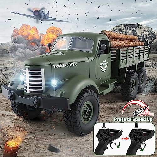 JJRC Rc Cars Rc Trucks Military Off-Road Crawler Rc Trucks, 1:16 Scale 6WD 2.4Ghz Remote Control Trucks Army Cars Toys for Boys Adults and Kids