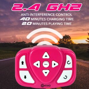 Contixo RC Stunt Car 4WD 2.4Ghz - Double Sided 360° Rotating Remote Control Toy with Lights, for Boys & Girls Age 4-12 Pink