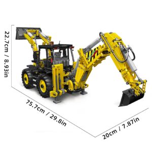 Mould King 17036 Excavator and Bulldozer 2 in 1, RC Bulldozer Building Set for Boys, APP Remote Control Truck Construction Vehicles Model with Motors, Gift Toy for Kids, 2239 Pieces