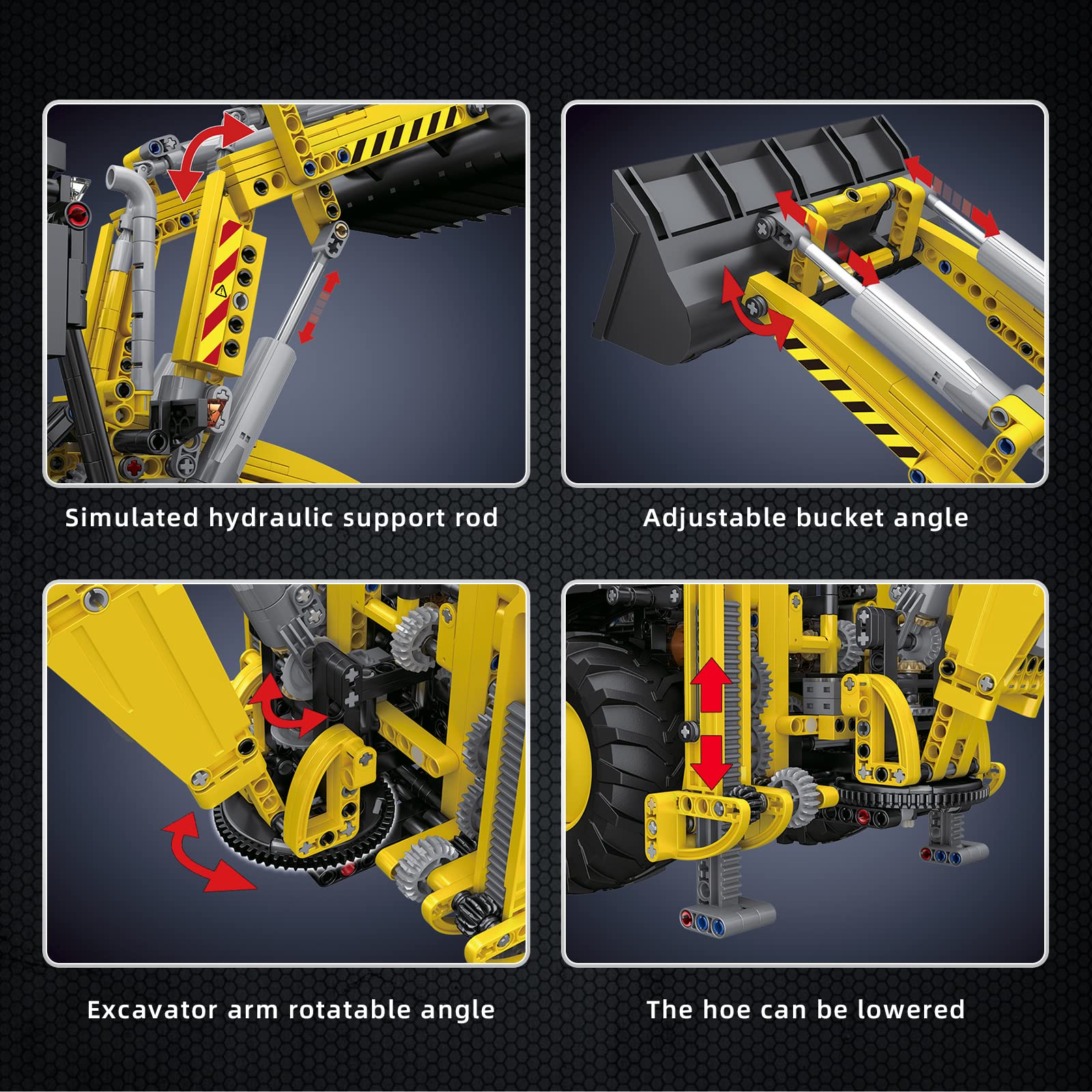 Mould King 17036 Excavator and Bulldozer 2 in 1, RC Bulldozer Building Set for Boys, APP Remote Control Truck Construction Vehicles Model with Motors, Gift Toy for Kids, 2239 Pieces