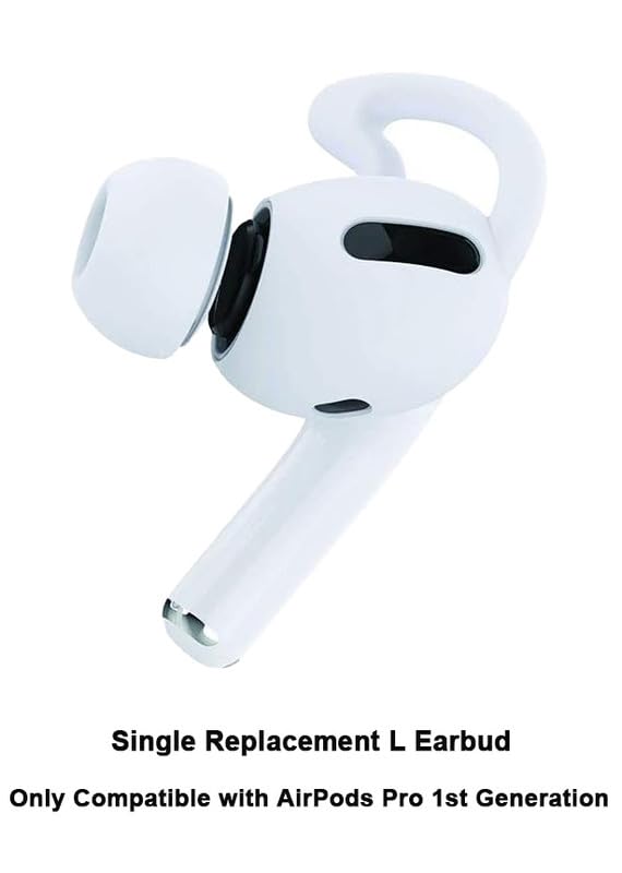 Single Replacement L Earbud for AirPods Pro 1st Generation with Detachable Ear Hooks Left Ear Side