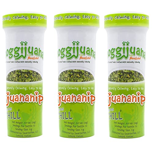 Doggijuana / 3 Juananip™ Refill Bottles/Premium Organic Ground Catnip for Dogs/All Natural/Grown in The USA/Promotes Play and Helps Your Dog Chill