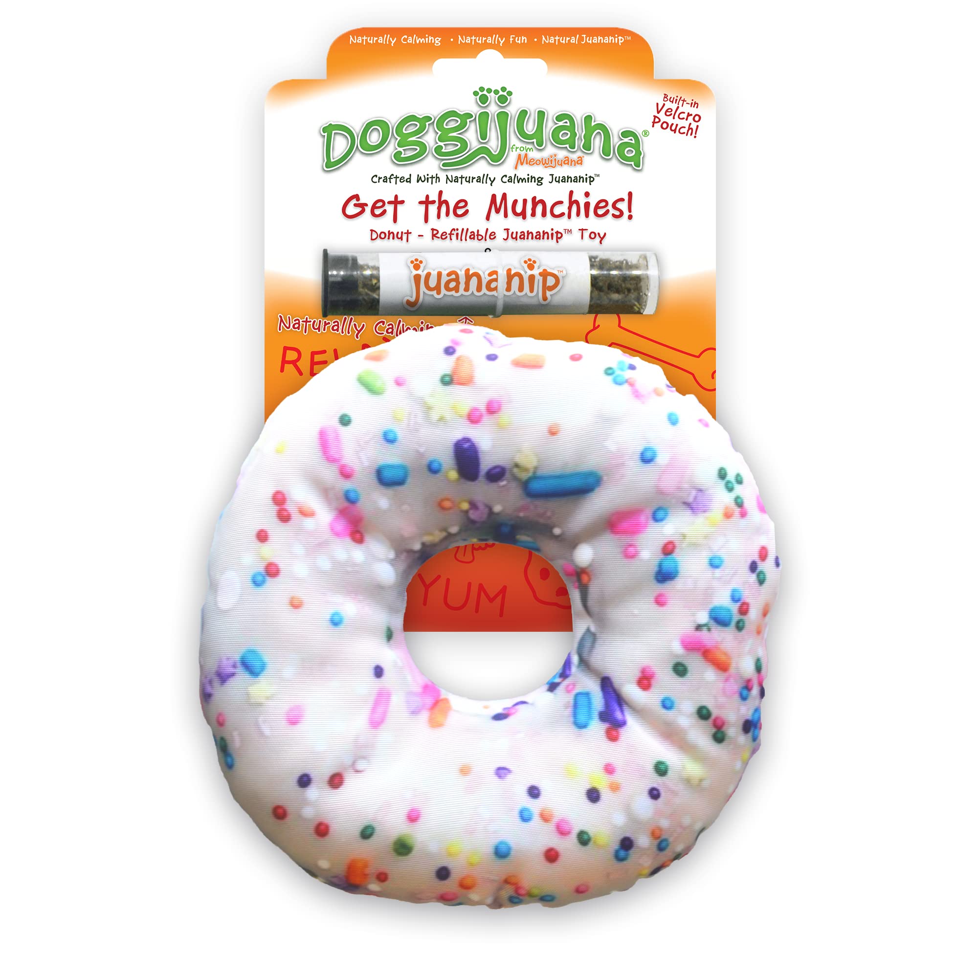 Doggijuana | Refillable Catnip Dog Toy | Naturally Calming | Catnip Grown in The USA (Donut)