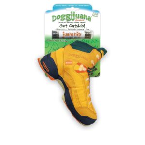 doggijuana | refillable catnip dog toy | naturally calming | catnip grown in the usa (hiking boot)