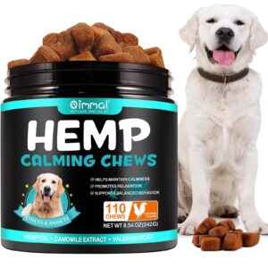 plshsbse hemp calming chews for dogs, 110pcs calming treats for dogs anxiety relief, advanced dog calming chews, sleep aids for dogs traval-thunderstorm-seperations (chicken flavor)