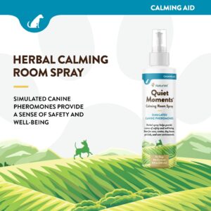 NaturVet Quiet Moments Herbal Calming Room Spray Dog Supplement – Ideal for Cars, Dog Crates, New Environments – Helps Reduce Pet Stress, Storm Anxiety, Motion Sickness – 8 Oz.