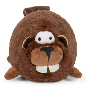 godog action plush beaver animated squeaky dog toy, chew guard technology - brown, one size