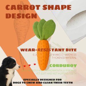 Cooway Dog Chew Toy, Carrot Dog Squeaky Toys for Aggressive Chewers & Latex Dinosaur Dog Toys, Natural Rubber Milk-Flavored Dog Teeth-Cleaning Toy for Puppy small Medium Large Dogs (Orange)