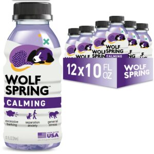 wolf spring calming food topper 12 pack - dog anxiety relief - calming treats for dogs - natural food topper dog calming treats for anxiety - reduce anxious behavior & promote relaxation